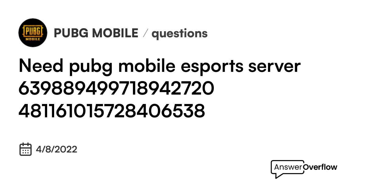 Need pubg mobile esports server @Tencent @Moderator - PUBG MOBILE