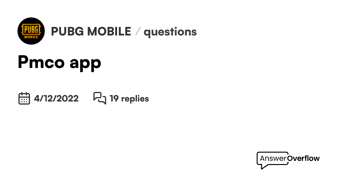 Pmco app? - PUBG MOBILE