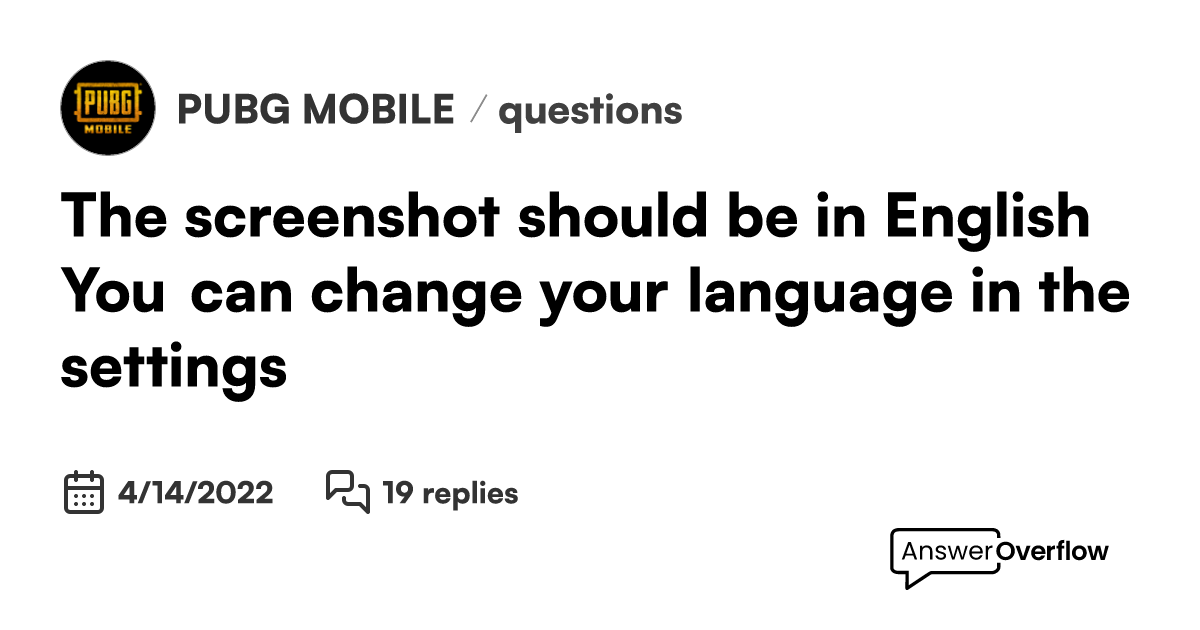 The screenshot should be in English. You can change your language in ...