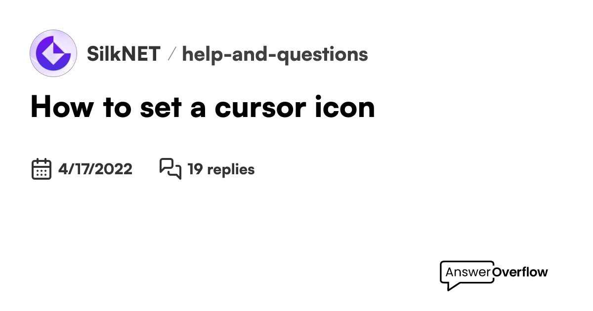 How to set a cursor icon? - Silk.NET