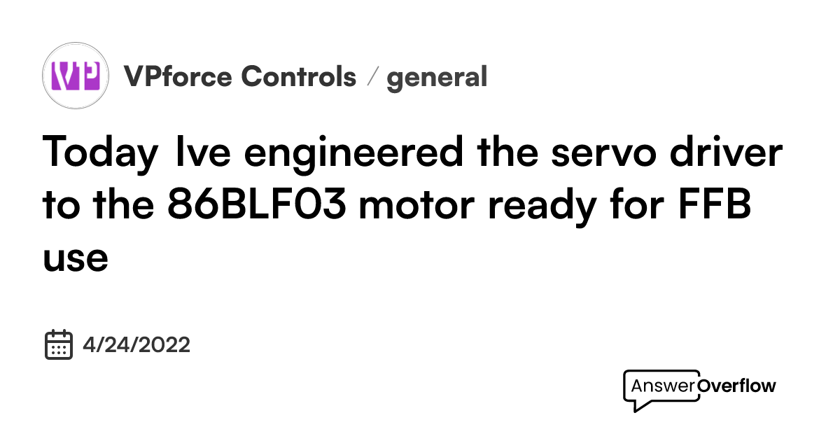 Today, I've engineered the servo driver to the 86BLF03 motor, ready for ...