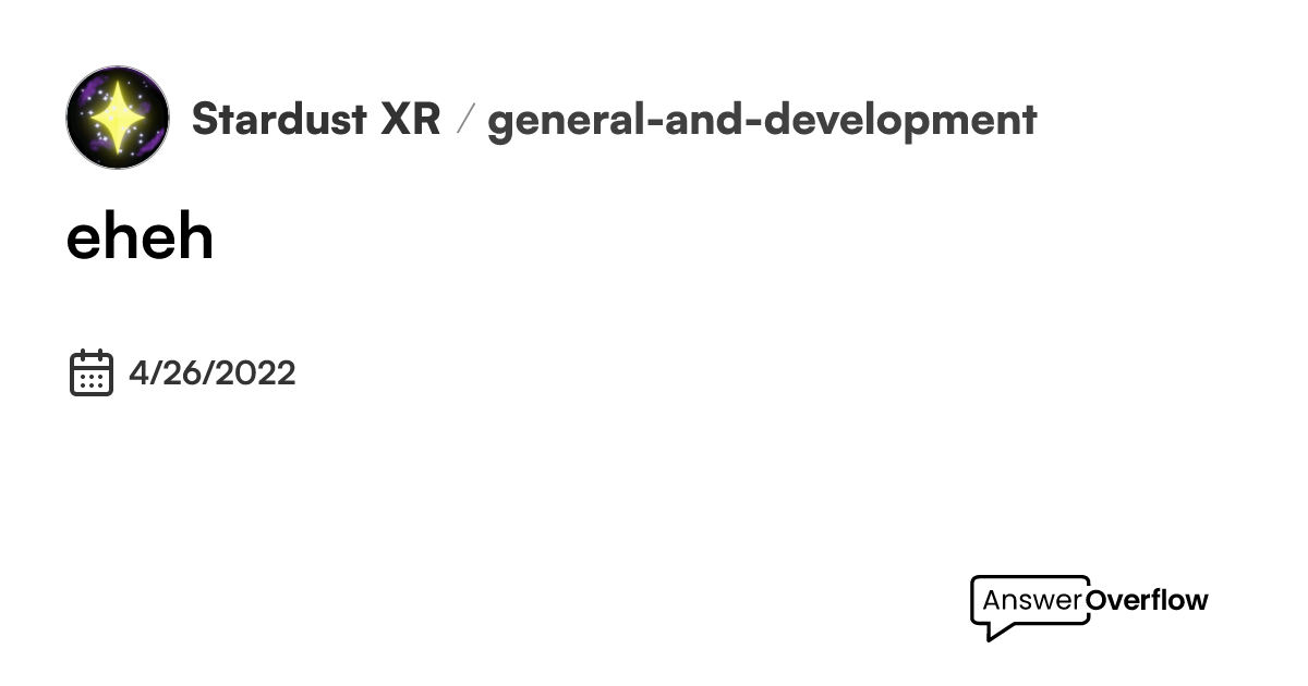 eheh - Stardust XR