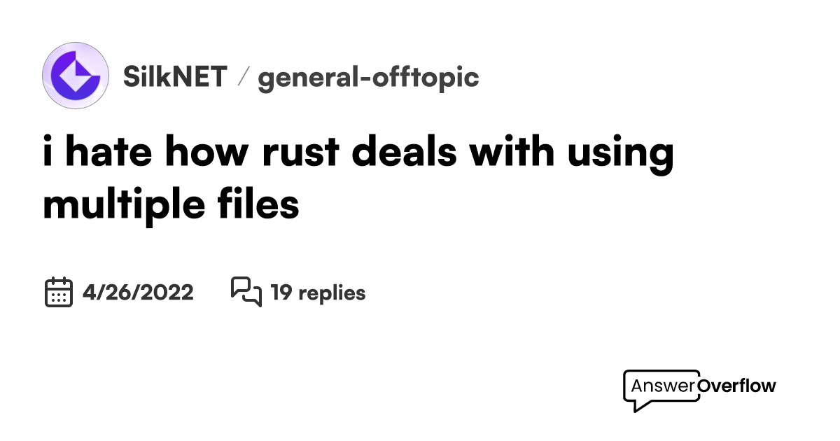 i hate how rust deals with using multiple files - Silk.NET