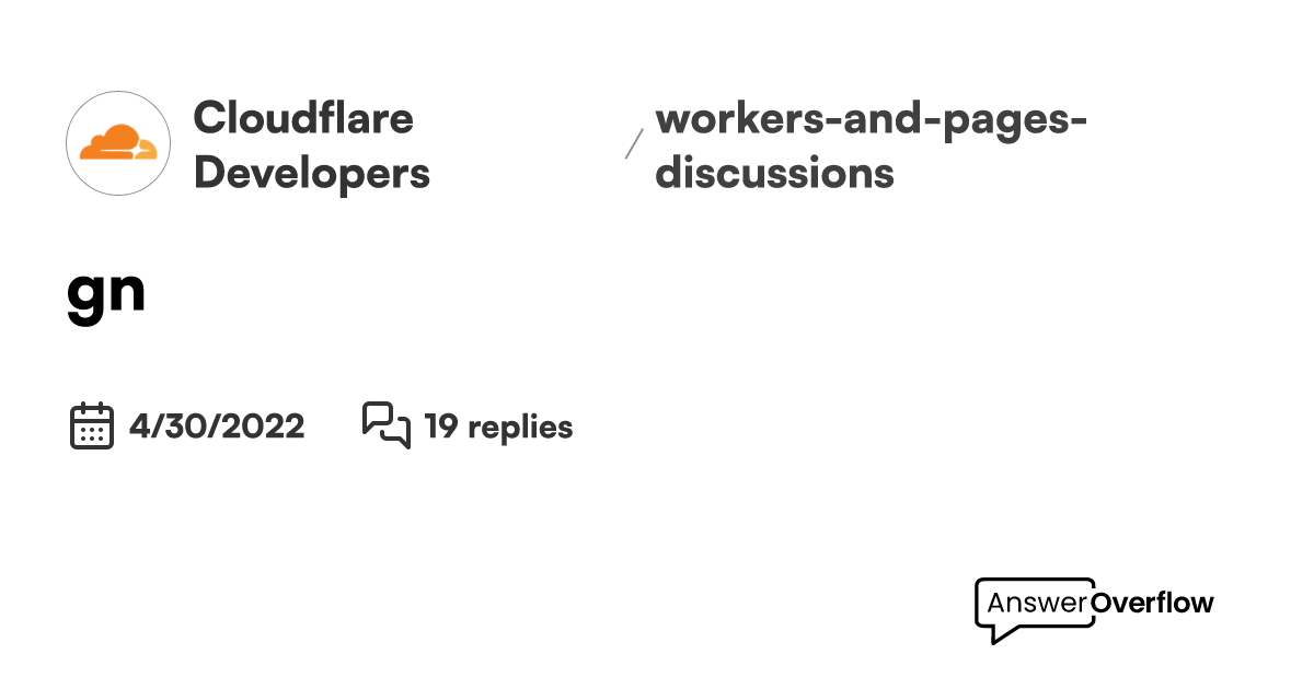 gn - Cloudflare Developers