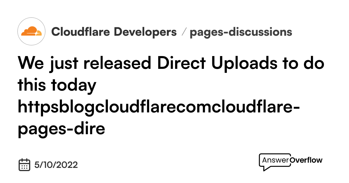 We just released Direct Uploads to do this today! https://blog.cloudflare.com/cloudflare-pages ...