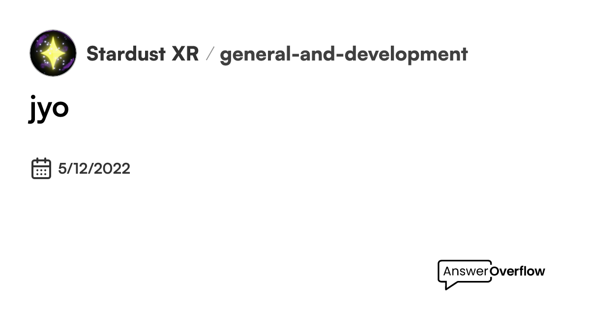 :jyo - Stardust XR