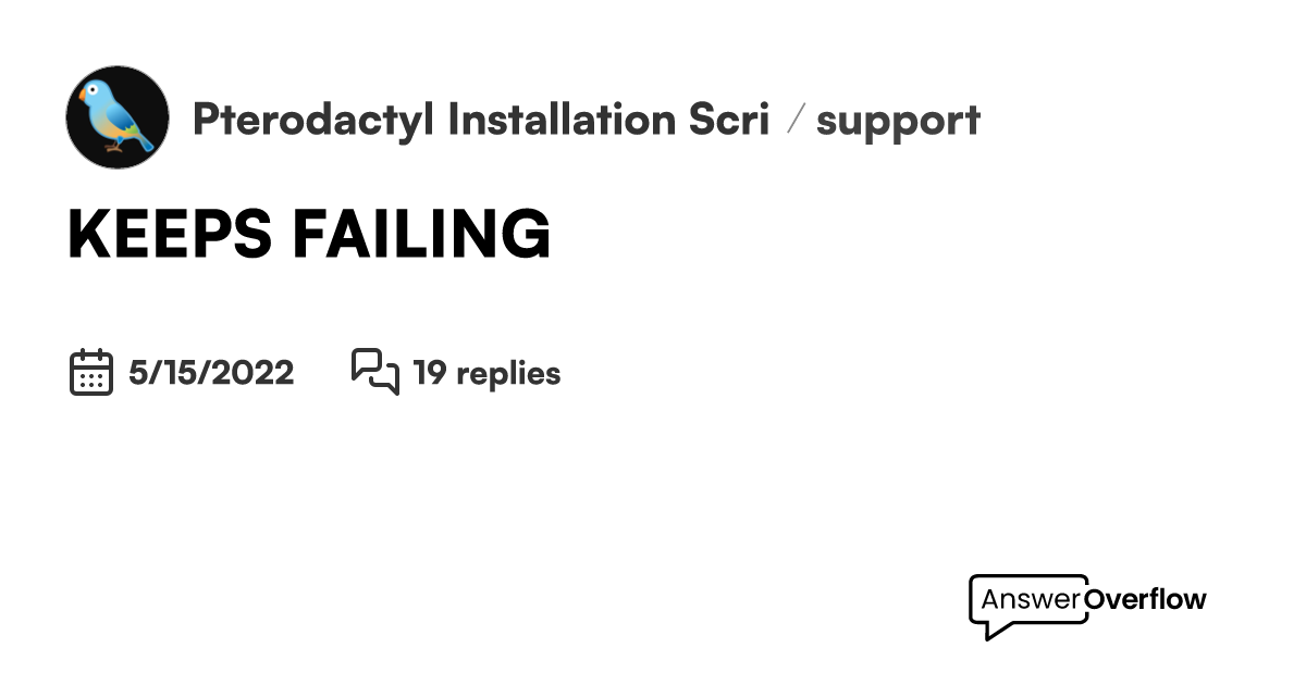 KEEPS FAILING - Pterodactyl Installation Script