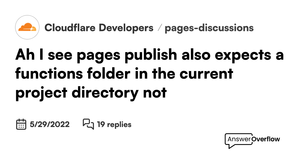Ah I see, `pages publish` also expects a `functions` folder in the current (project) directory ...