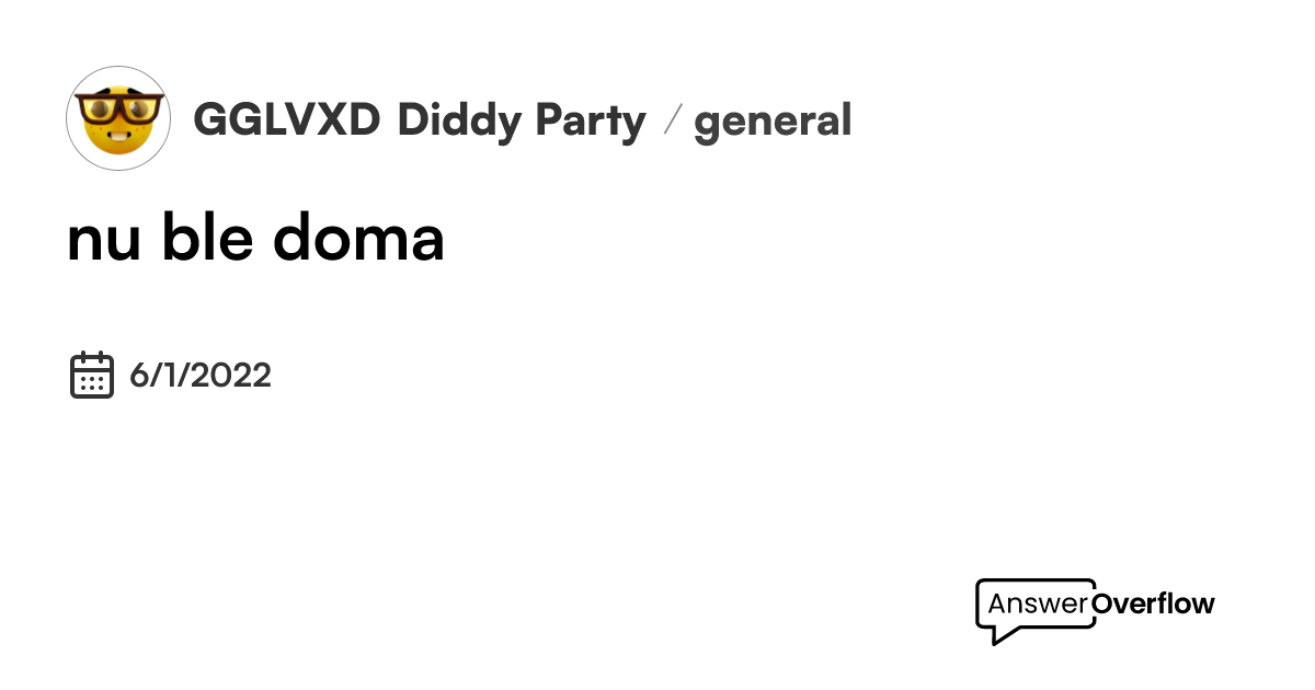 nu ble doma - GGLVXD & Diddy Party
