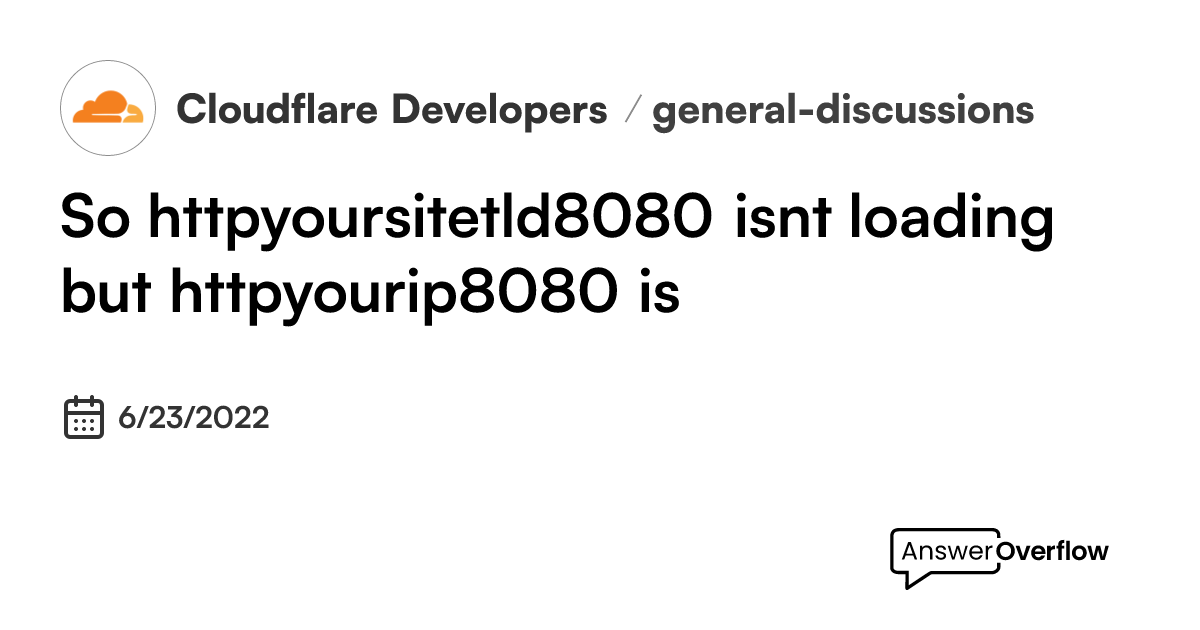 So `http://yoursite.tld:8080` isn't loading but `http://yourip:8080` is ...