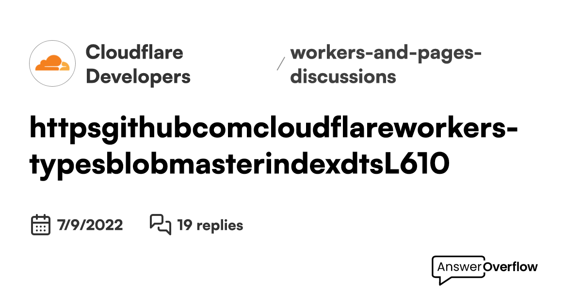 - Cloudflare Developers
