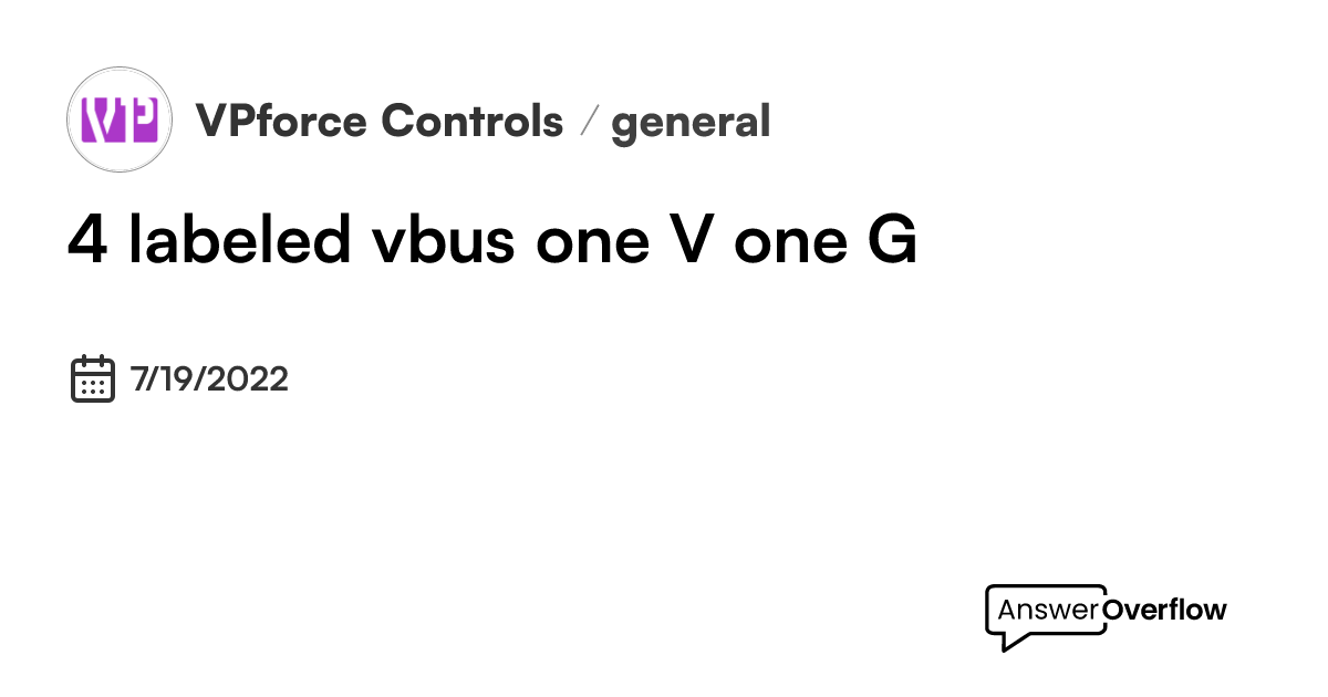 4 labeled vbus, one V one G - VPforce Controls